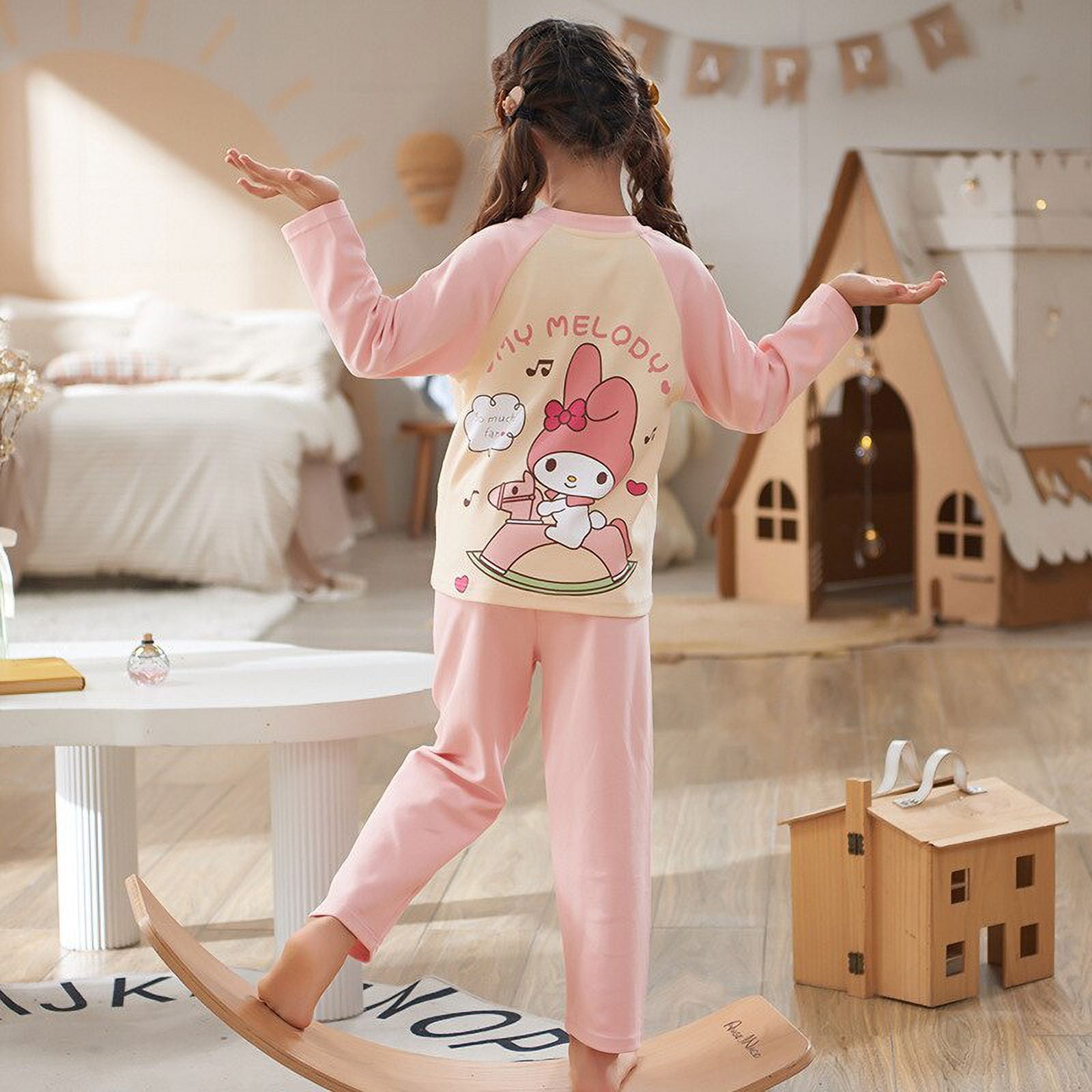 Kawaii Sanrio Hello Kitty Y2k Long Sleeve Pajamas Anime Cinnamoroll My ...