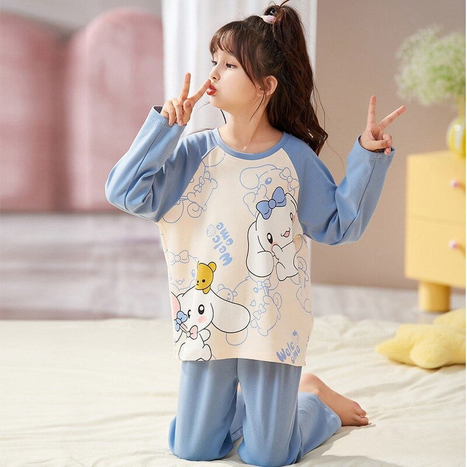 Kawaii Sanrio Hello Kitty Y2k Long Sleeve Pajamas Anime Cinnamoroll My ...