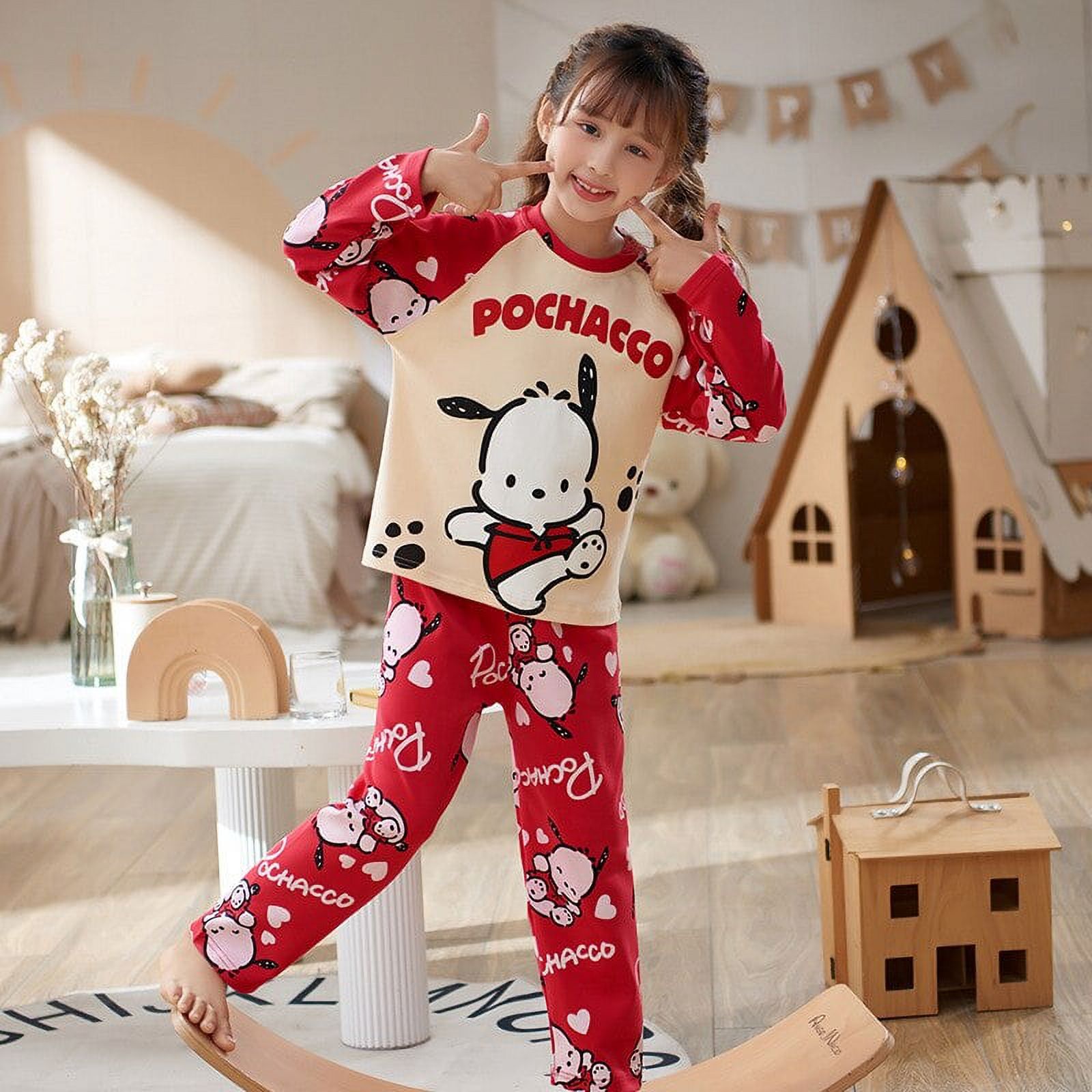 Kawaii Sanrio Hello Kitty Y2k Long Sleeve Pajamas Anime Cinnamoroll My ...