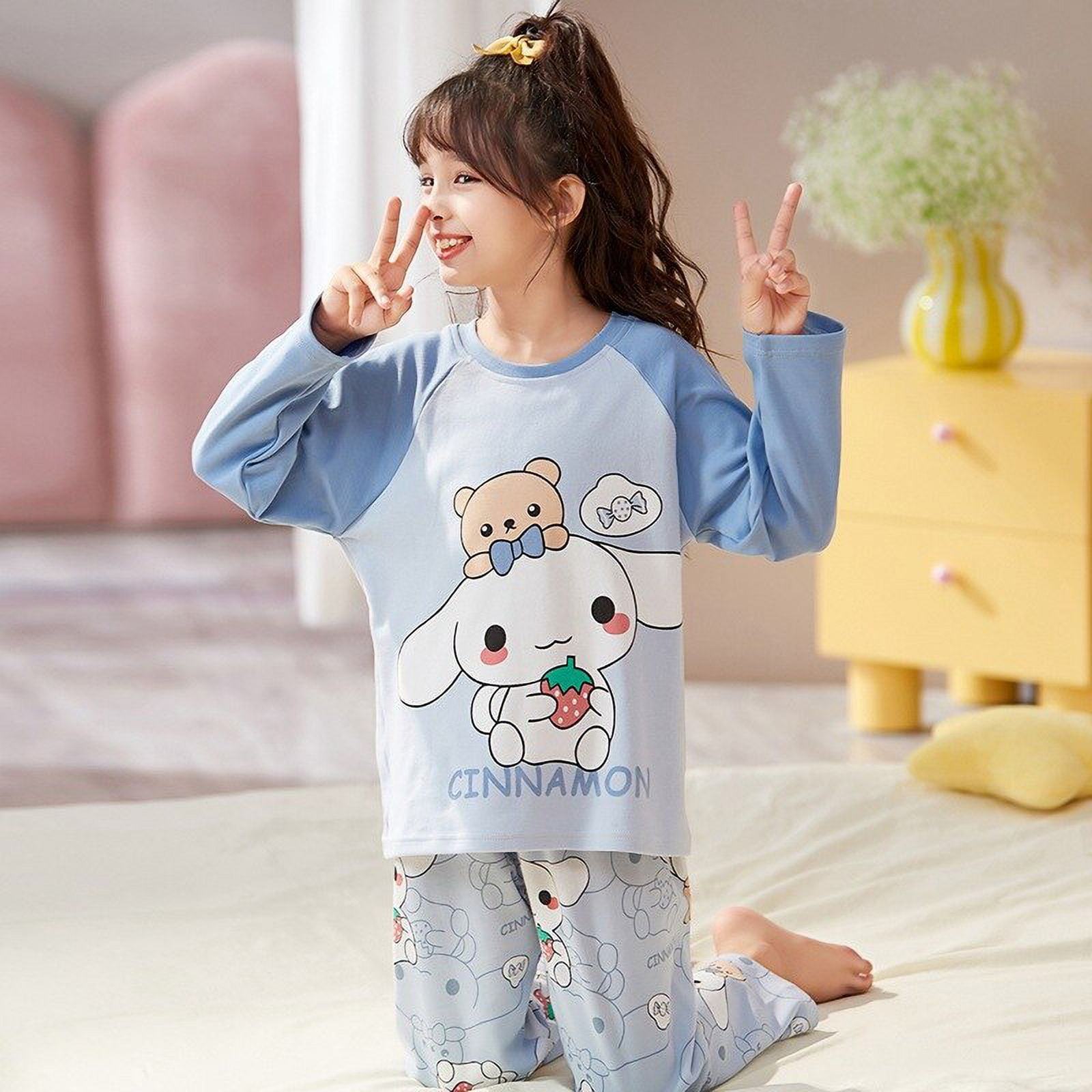 Kawaii Sanrio Hello Kitty Y2k Long Sleeve Pajamas Anime Cinnamoroll My ...