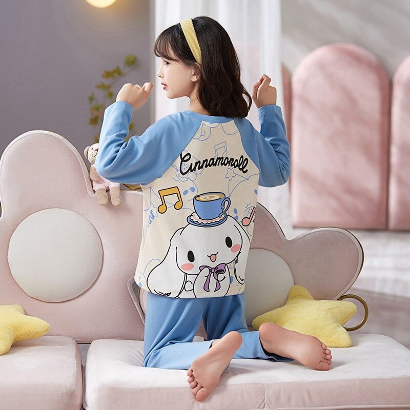 Kawaii Sanrio Hello Kitty Y2k Long Sleeve Pajamas Anime Cinnamoroll My ...
