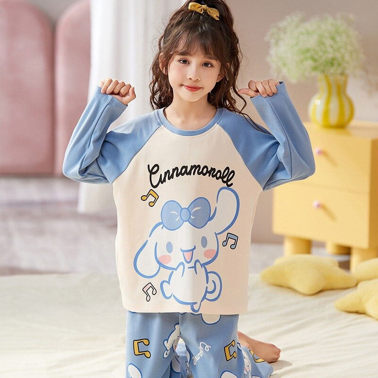 Kawaii Sanrio Hello Kitty Y2k Long Sleeve Pajamas Anime Cinnamoroll My ...