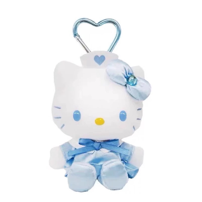 Kawaii Sanrio Hello Kitty nic Angel Nurse Plush Toy Telescopic Keychain ...