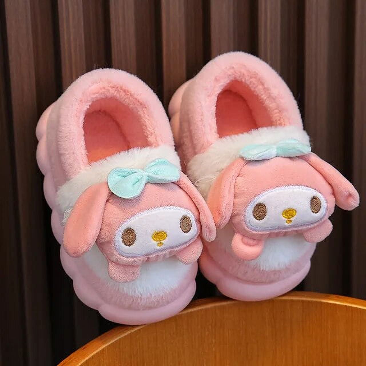 Kawaii Sanrio Kids Plush Slippers Hellokittys Cinnamoroll Kuromi ...