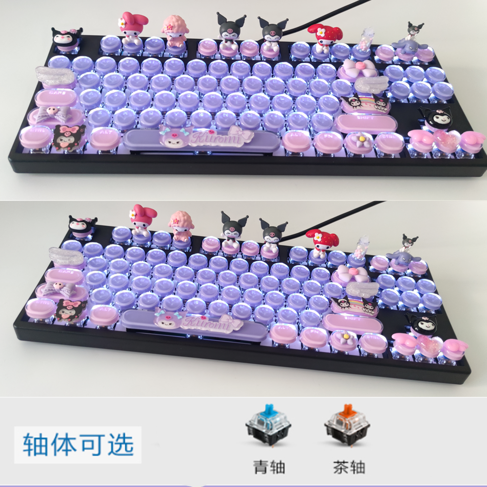 Kawaii Sanrio Kuromi Bluetooth Keyboard Typewriter Dot Brown Red Black ...
