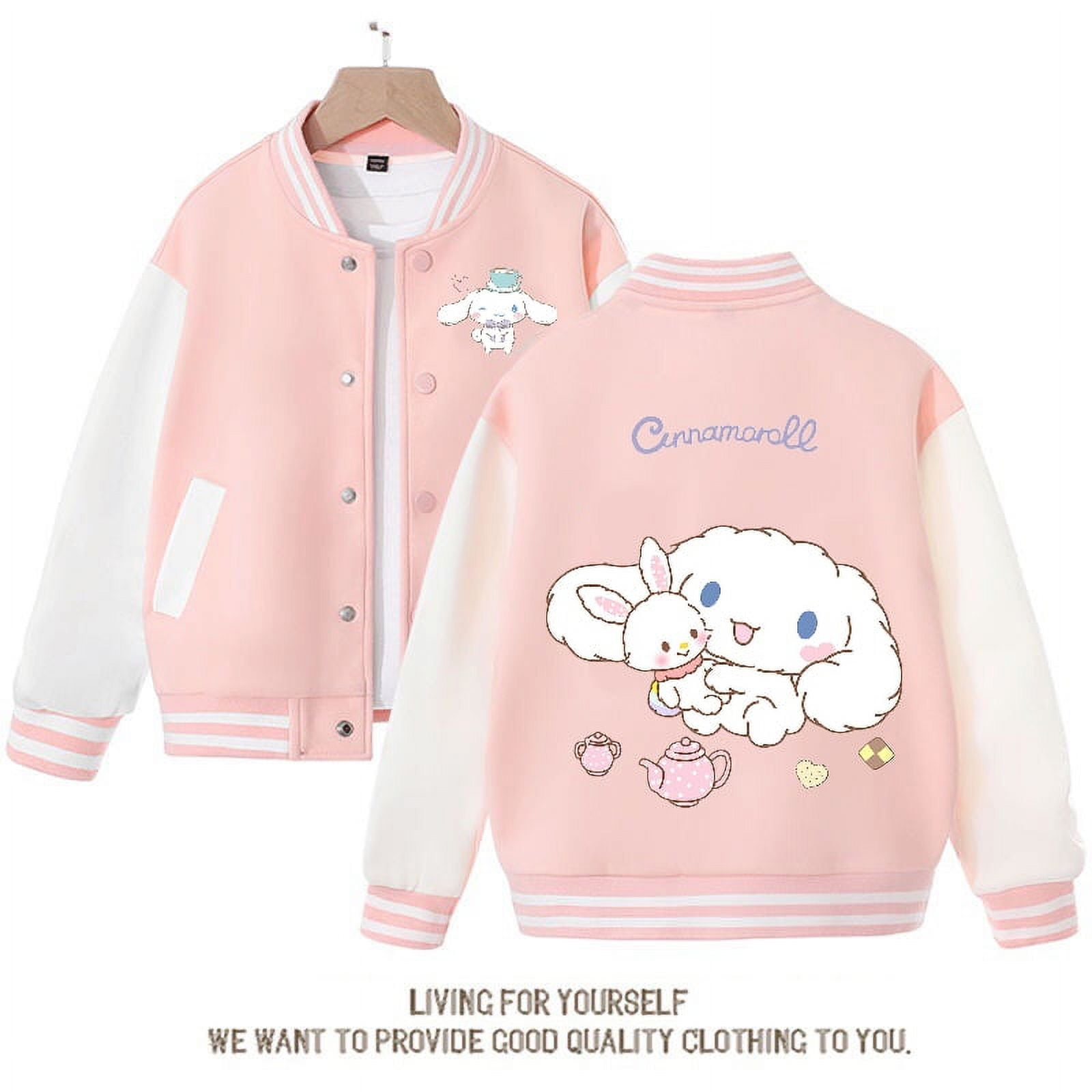 Kawaii Sanrio Kuromi Cinnamoroll Hello Kitty Baseball Coat Cartoon ...