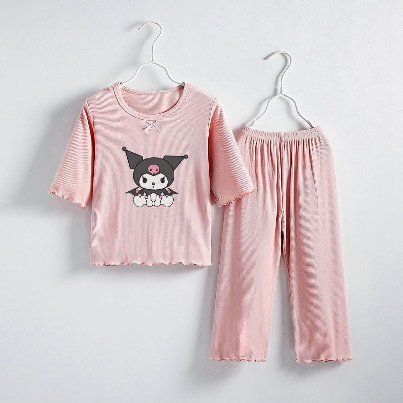 Kawaii Sanrio Kuromi Cinnamoroll Kids Pajamas Set Cute Hello Kitty Summer Cartoon Printing Modal ...