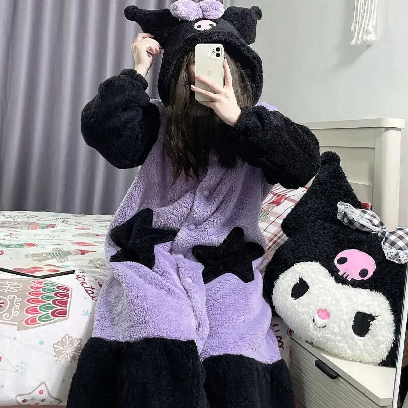Kawaii Sanrio Kuromi Cinnamoroll My Melody Plush Loungewear Women's ...