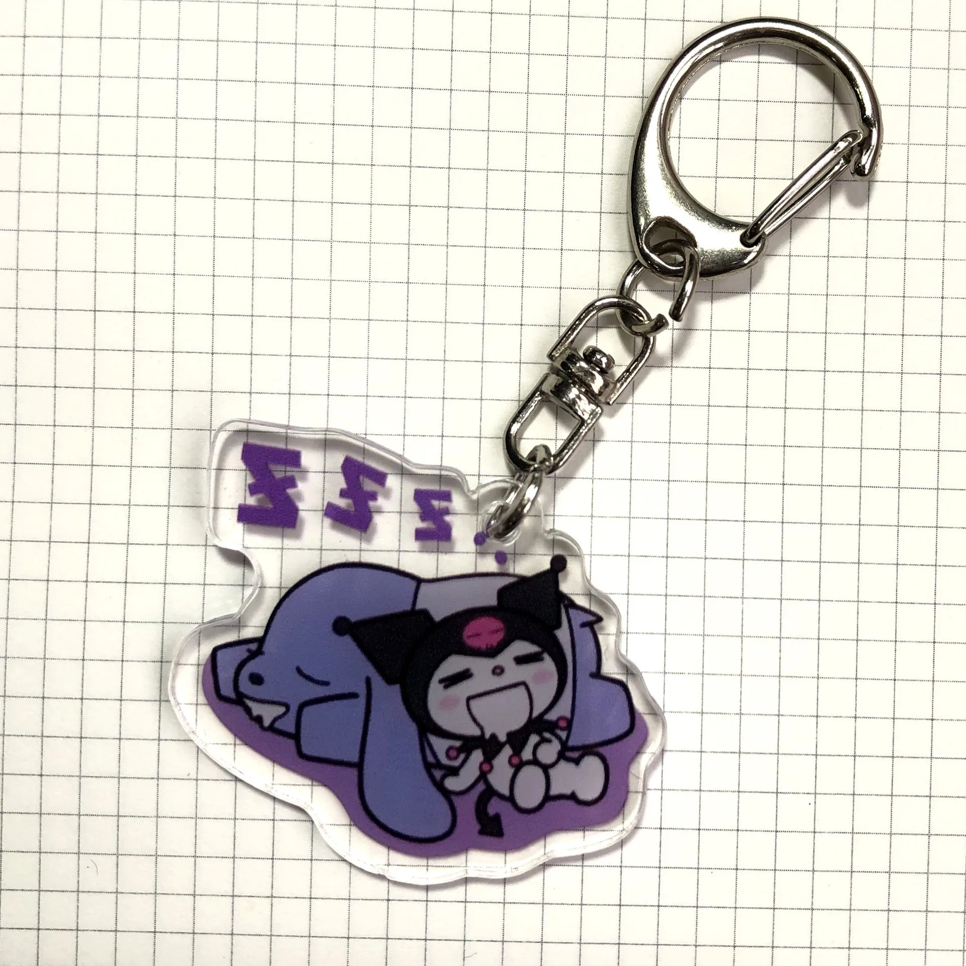 Kawaii Sanrio Kuromi Key Chain Double-sided Transparent Acrylic Girl ...