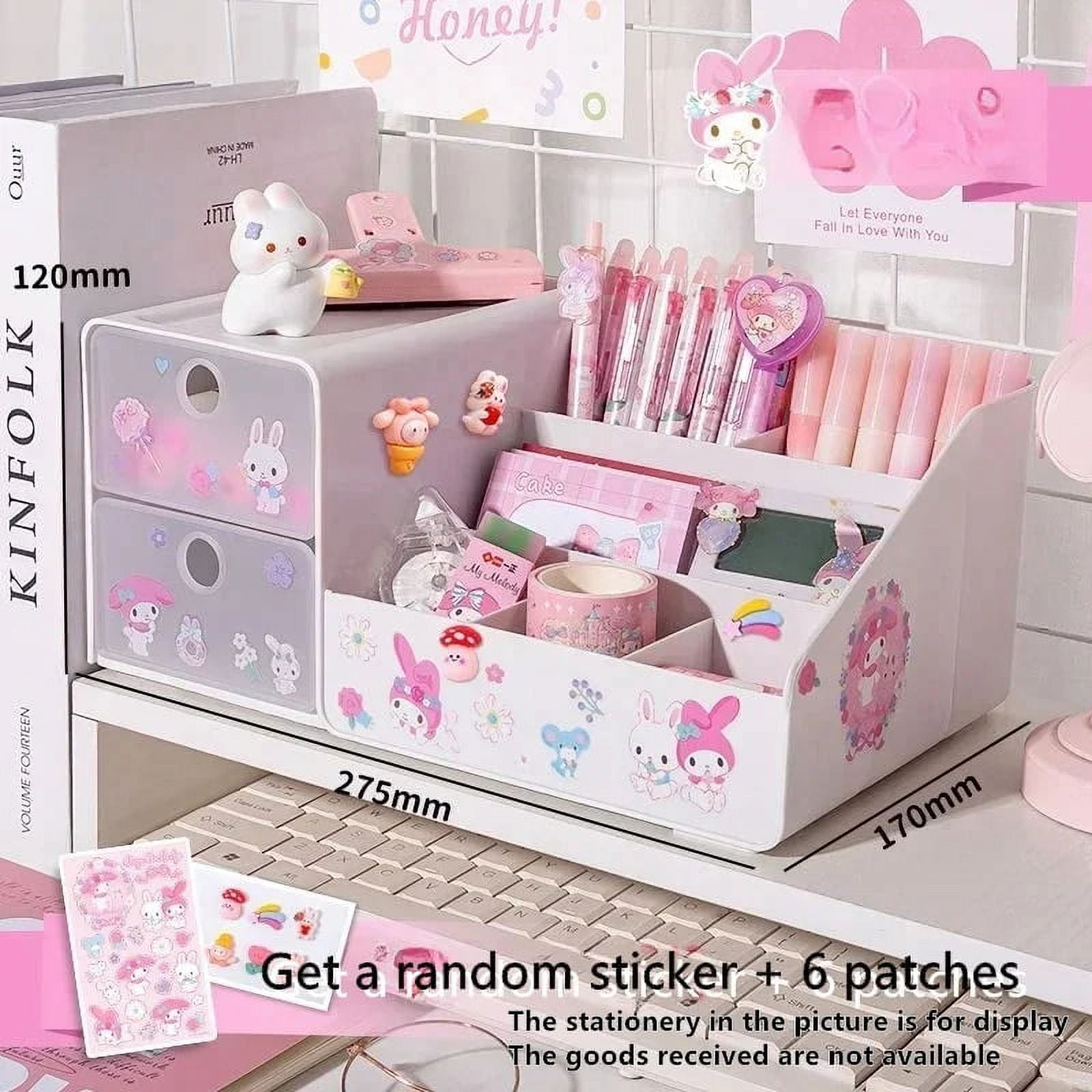 Kawaii Sanrio Kuromi My Melody Pen Holder Storage Box Cartoon Student ...
