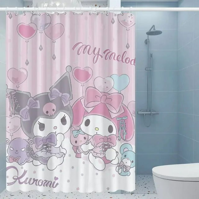 Kawaii Sanrio Kuromi Shower Curtains Kuromi My Melody Anime Cartoon