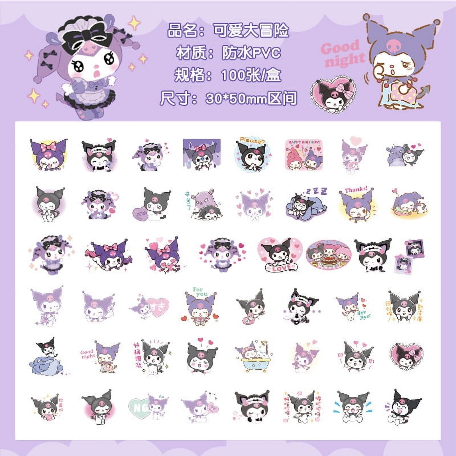 Kawaii Sanrio Kuromi Sticker Hello Kitty Waterproof PVC DIY Goo Card ...