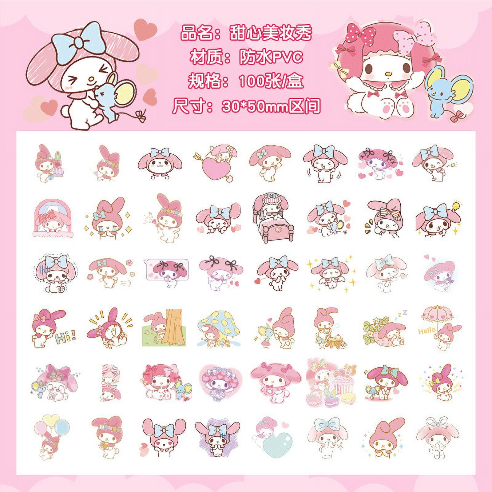 Kawaii Sanrio Kuromi Sticker Hello Kitty Waterproof PVC DIY Goo Card ...