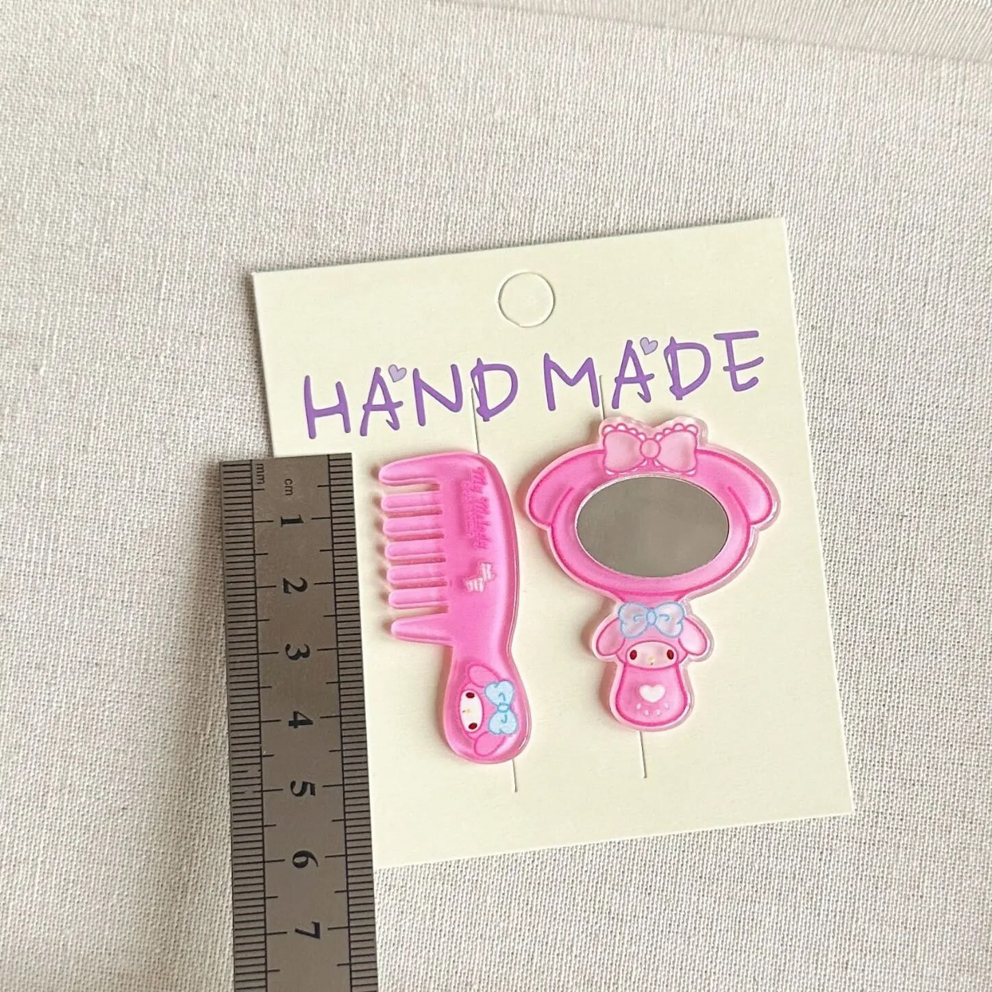 Kawaii Sanrio Mini Comb Mirror Cartoon Hello Kitty Kuromi Melody ...