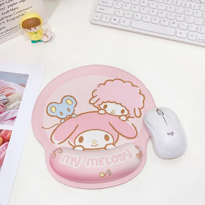 Kawaii Sanrio Mouse Pad With Wrist Rest Non-slip Rubber Computer Pad ...