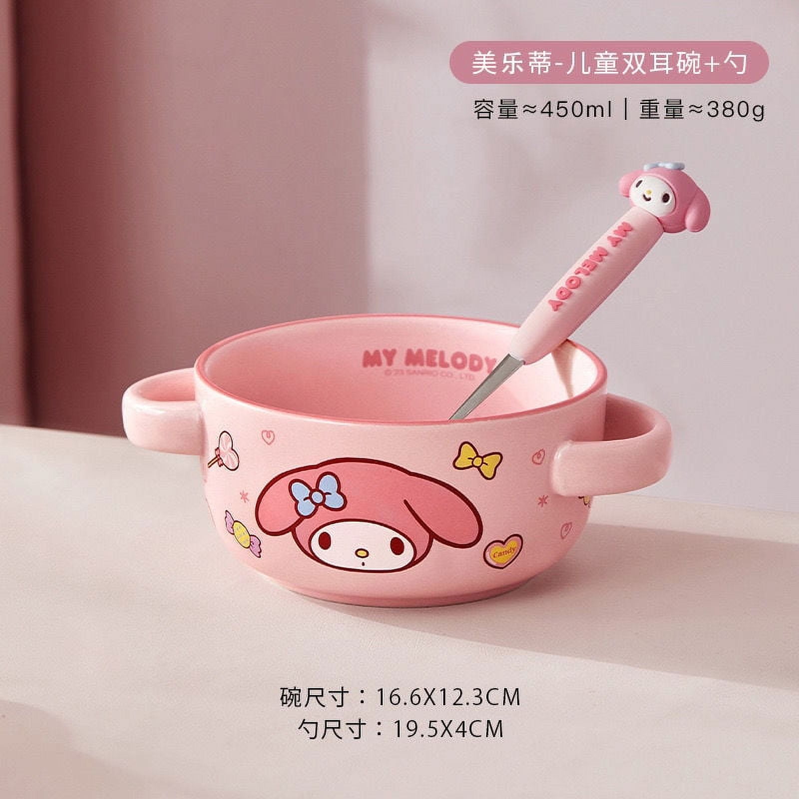 Kawaii Sanrio My Melody Hello Kitty Cinnamoroll Ceramics Bowl Spoon ...