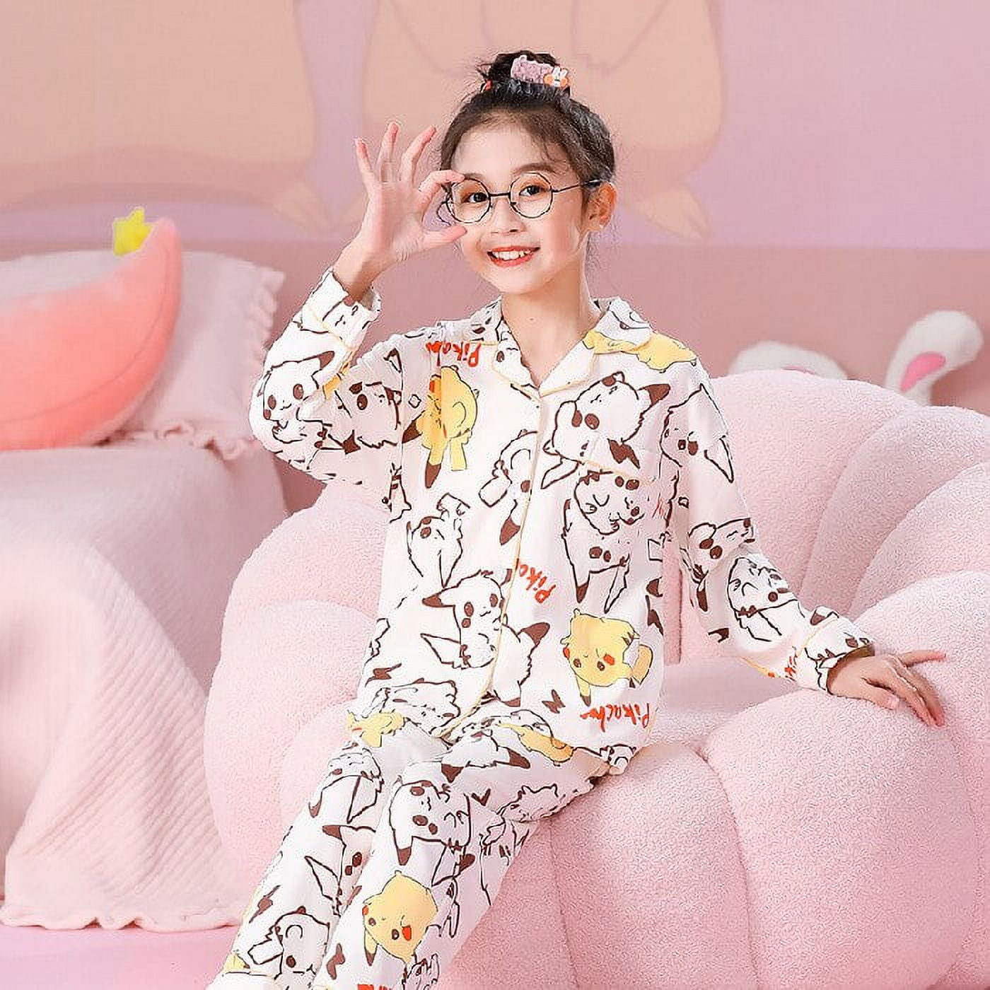 Kawaii My Melody Kids Pajamas Sets Cartoon Cinnamoroll Girls Home ...