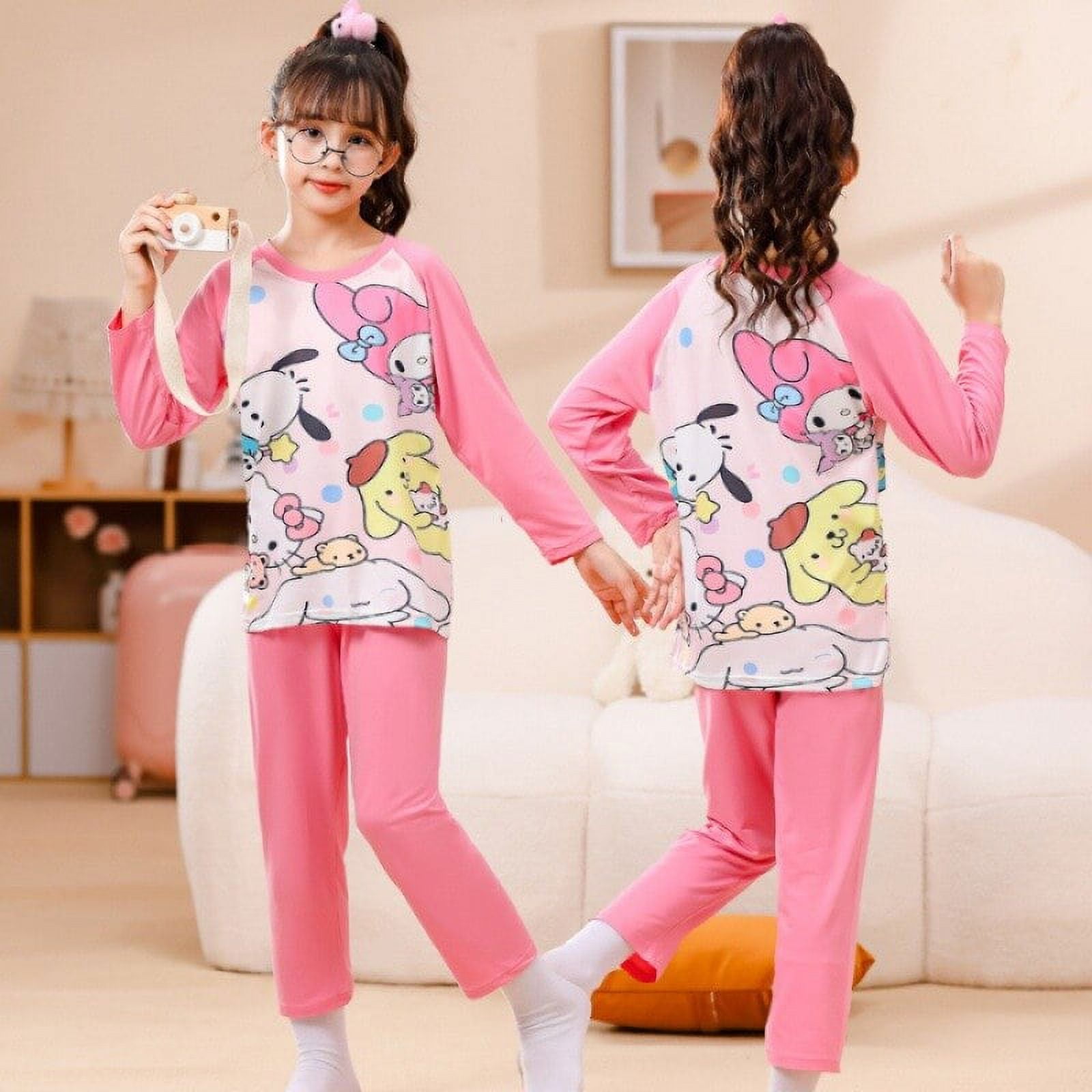 Kawaii Sanrio My Melody autumn Pajamas Y2k Anime Cinnamoroll Girl ...