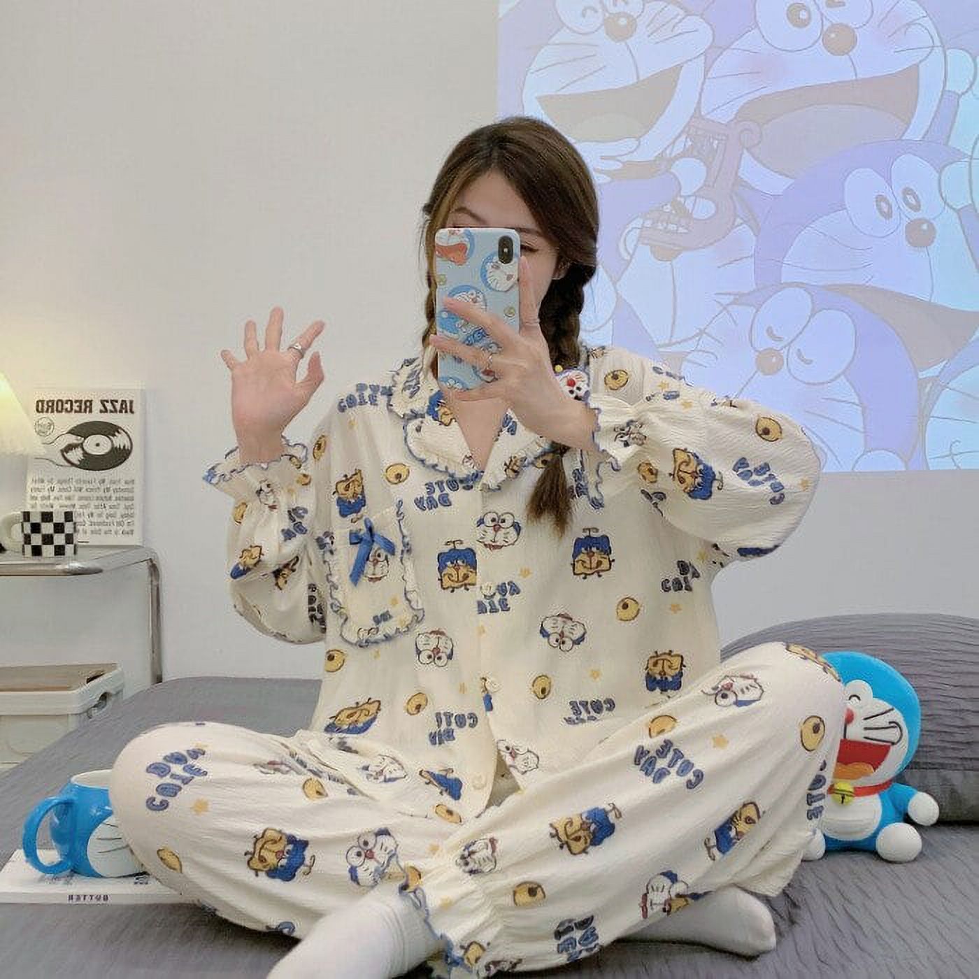 Kawaii Sanrio Pachacco Kuromi Pajamas Cinnamoroll Autumn Cotton Cloth ...