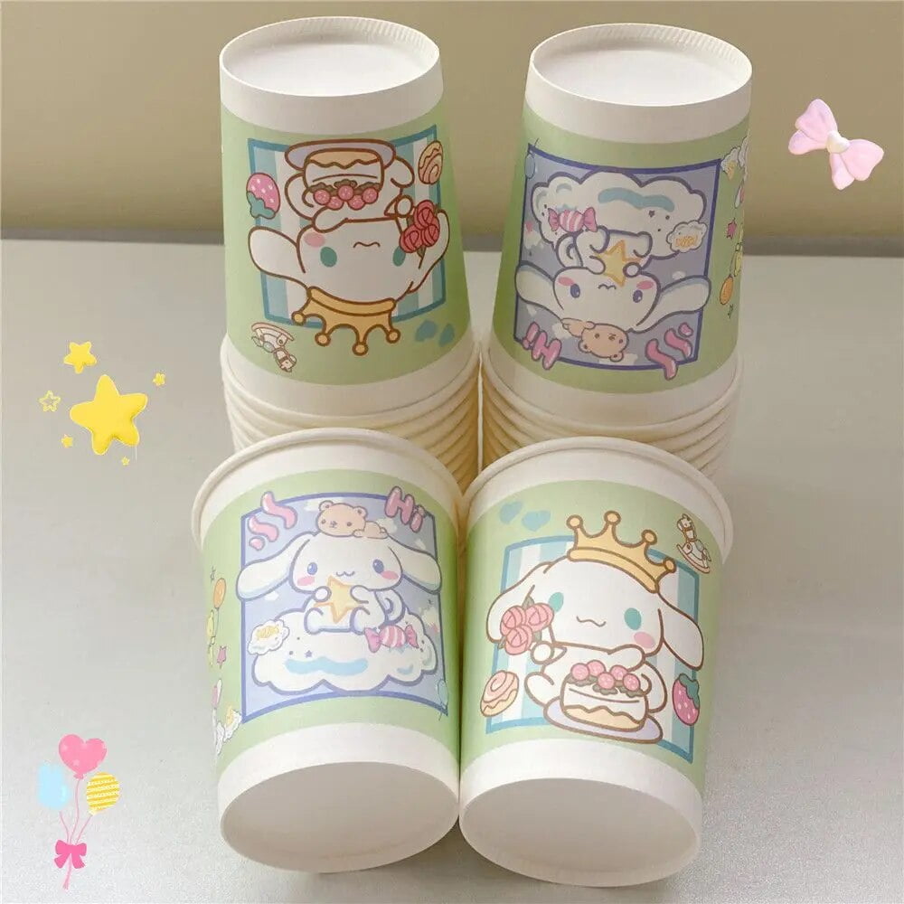 Kawaii Sanrio Paper Cups Cartoon Cute Cinnamoroll My Melody Disposable ...