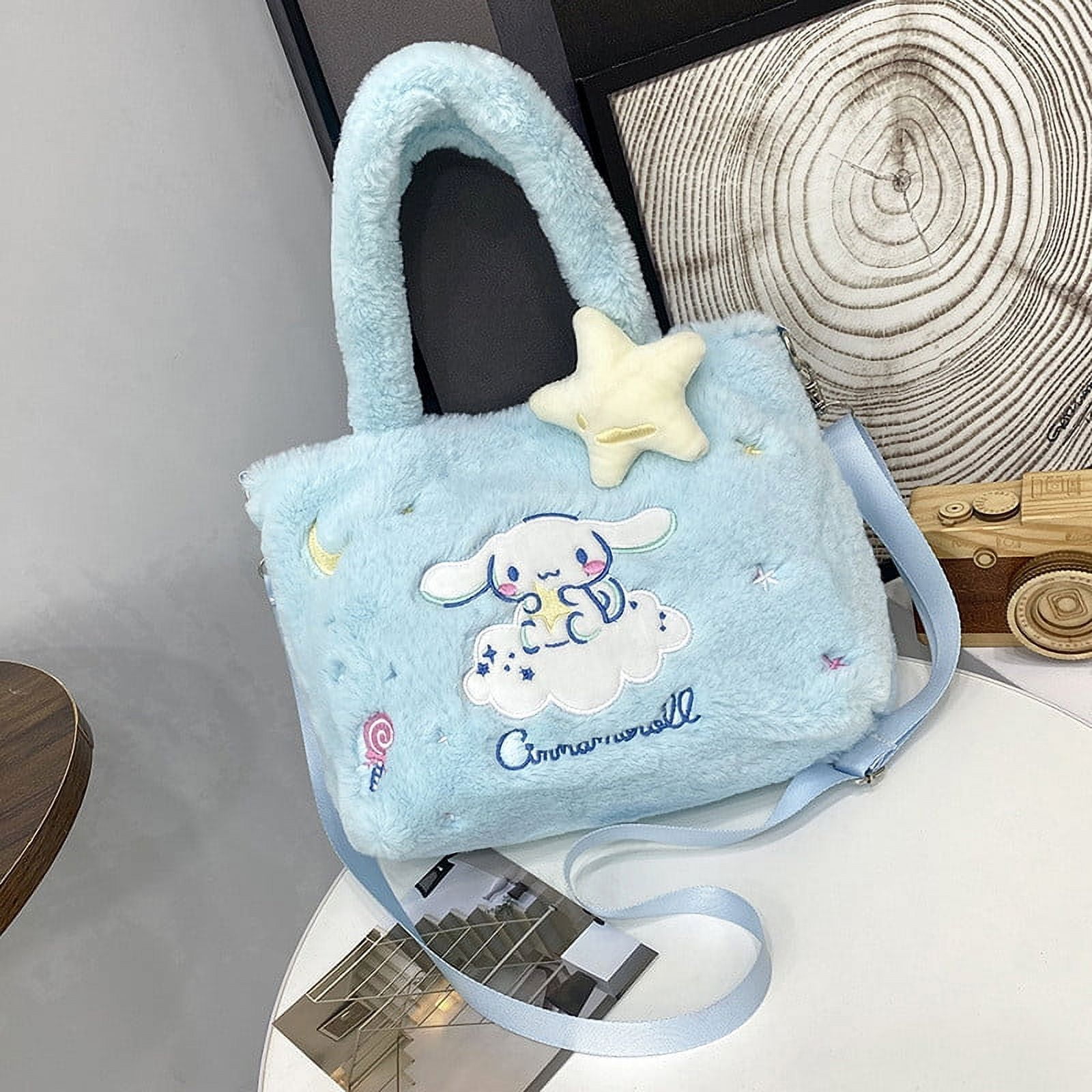 Kawaii Sanrio Plush Bag Handbag Cinnamoroll Tote Plushie Shoulder ...