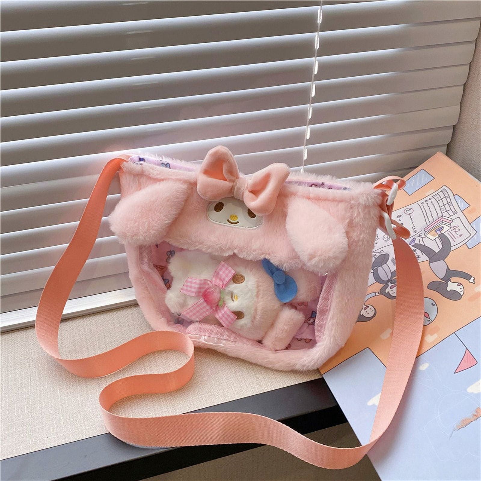Kawaii Sanrio Plush Bags Cinnamoroll Melody Kuromi Hello Kitty ...