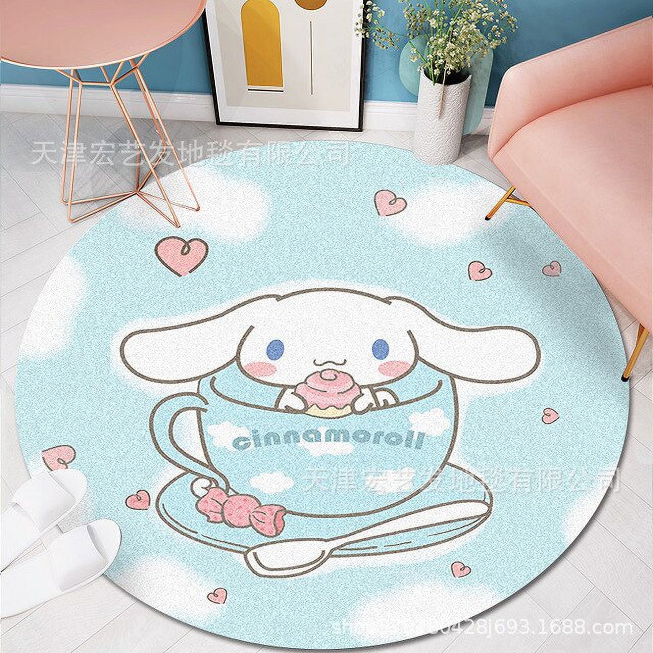Kawaii Sanrio Plush Cinnamoroll Cartoon Crystal Velvet Carpet Bedroom ...