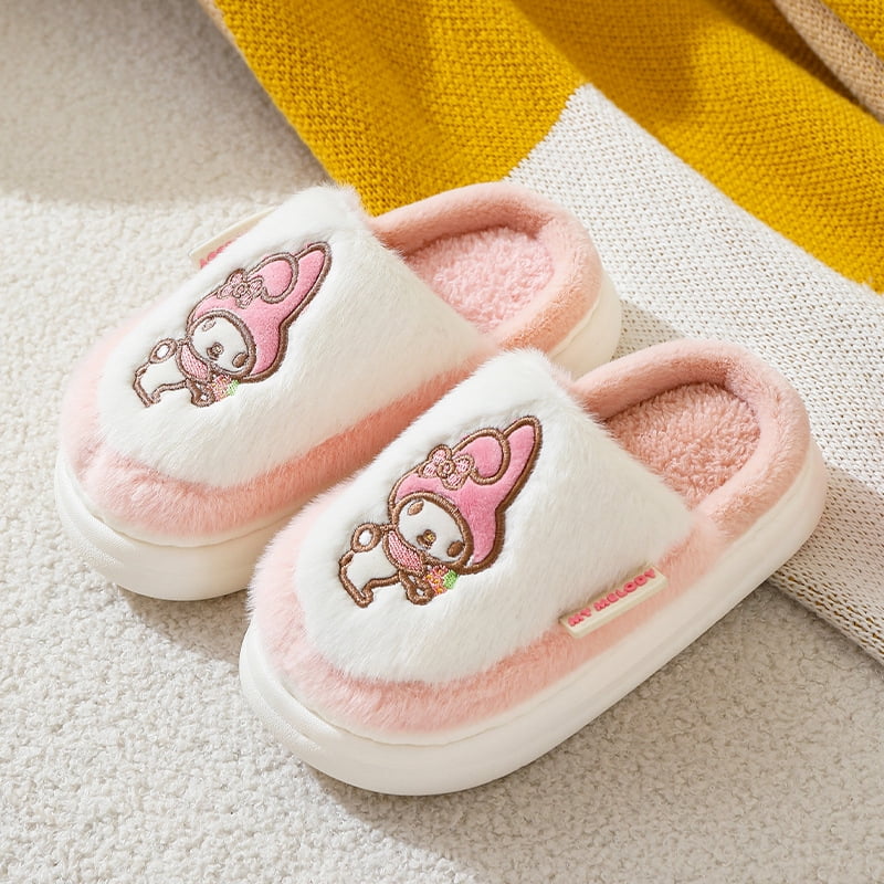 Kawaii Sanrio Plush Cotton Slippers Kuromi Cinnamoroll My Melody ...