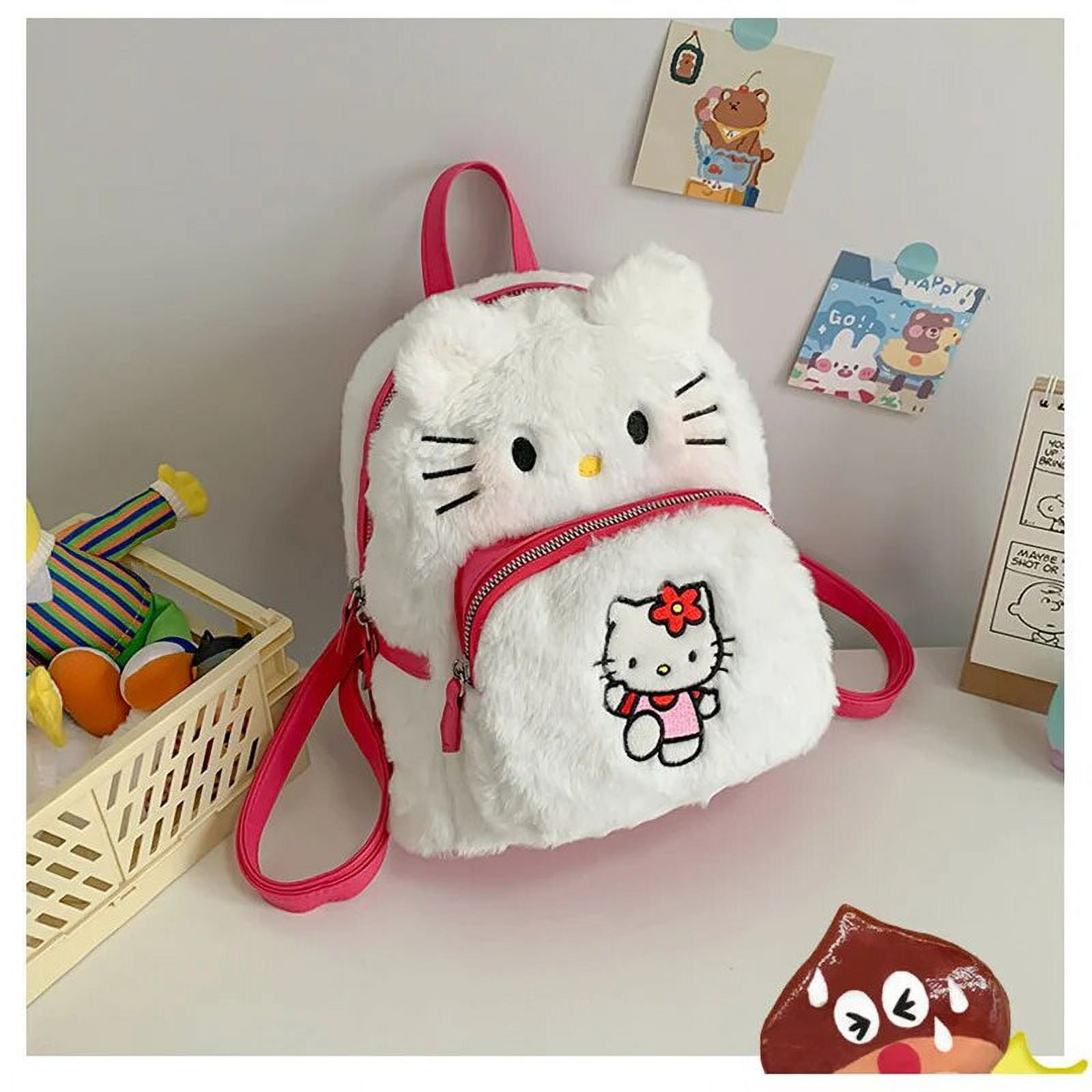Kawaii Sanrio Plush Hello Kitty Backpack Plushie Kuromi Bag Anime ...