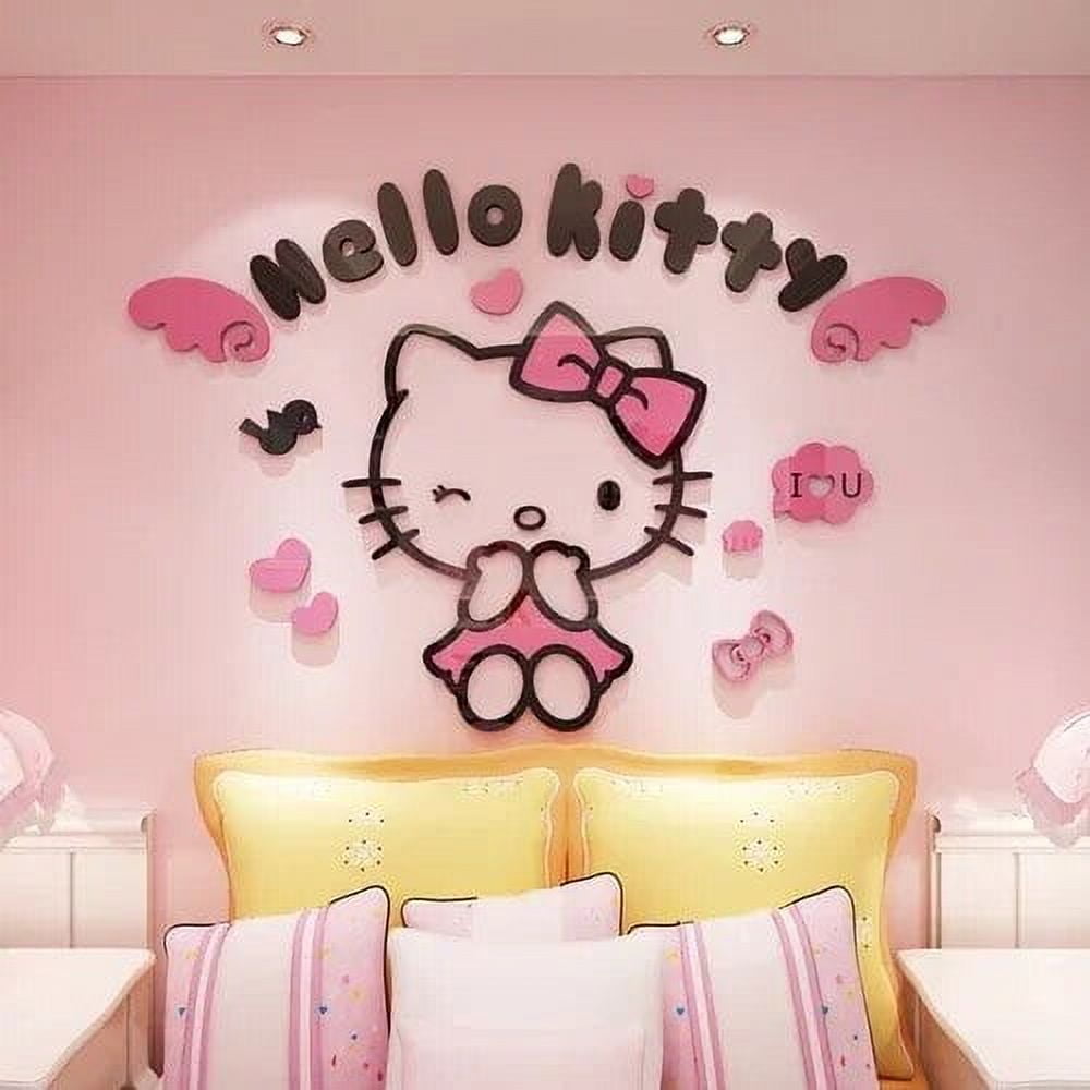 Kawaii Sanrio Room Decor Accessories Wall Sticker Hello Kitty Friends ...
