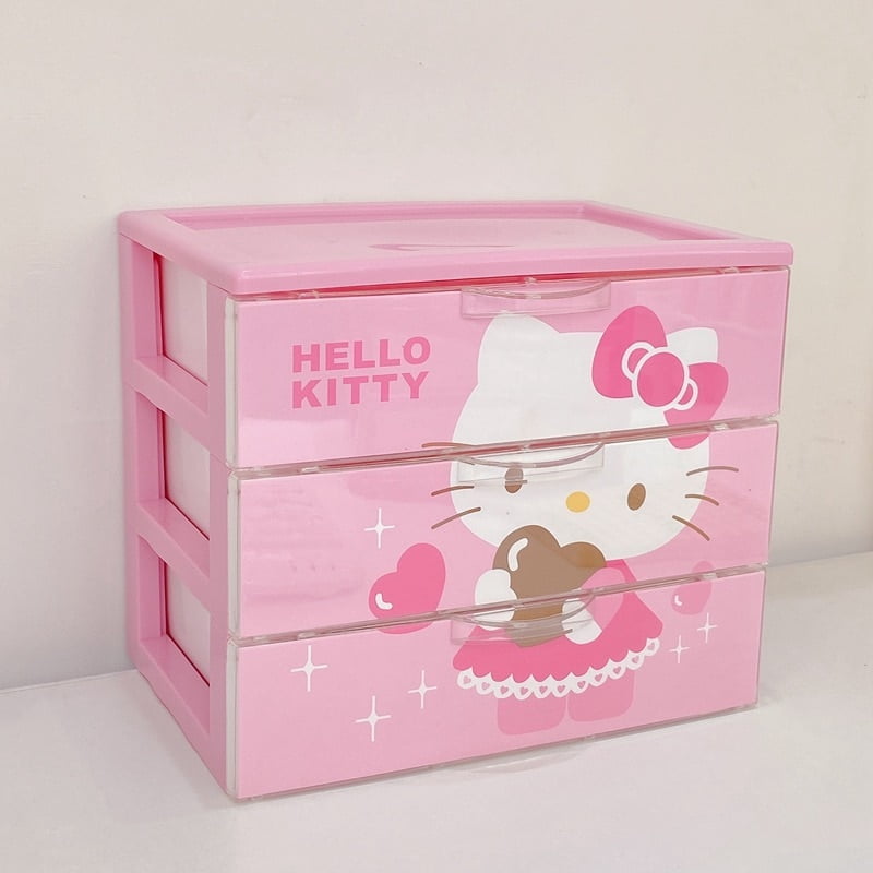 Kawaii Sanrio Three-Tier Wheeled Rack My Melody Cinnamoroll Anime ...