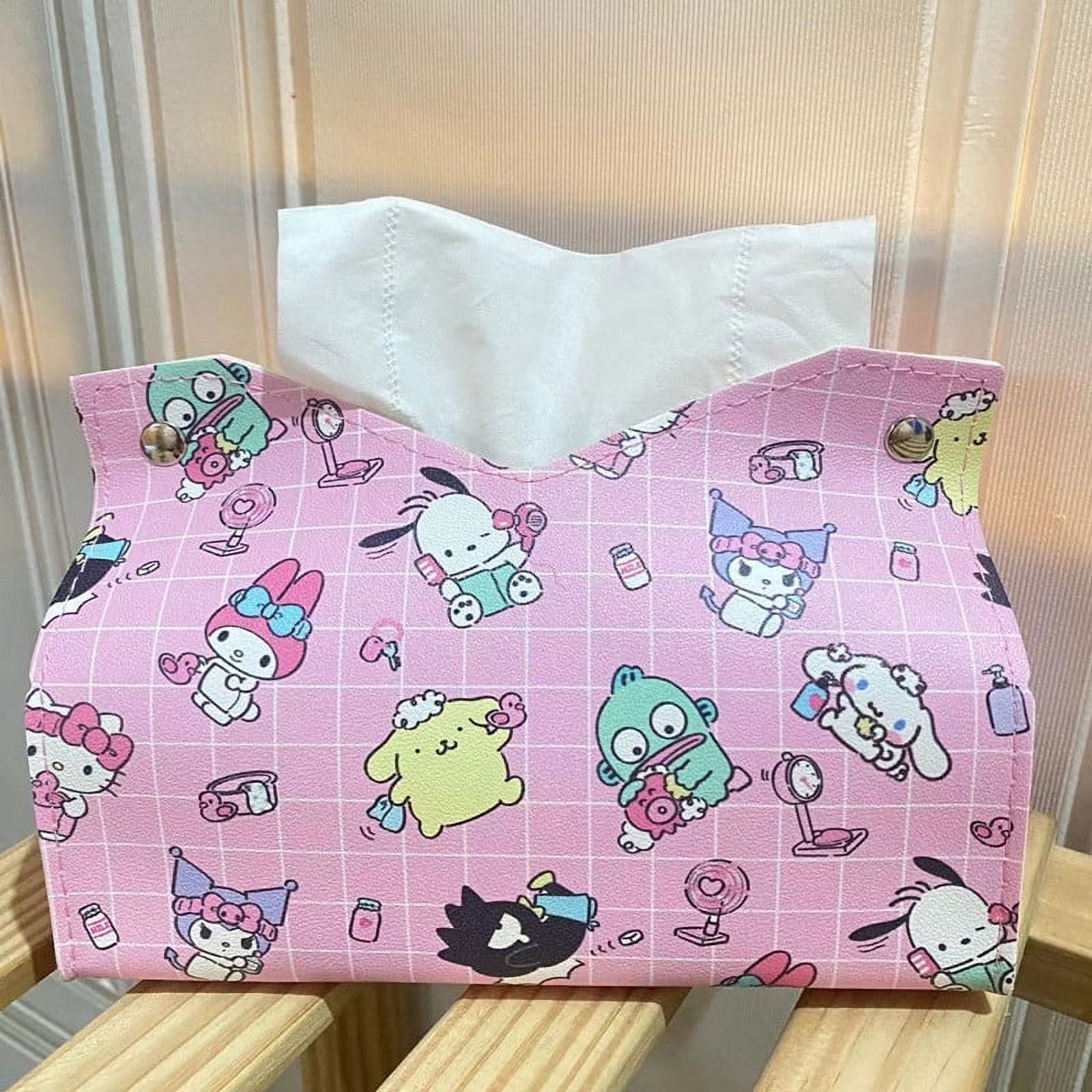 Kawaii Sanrio Tissue Case Anime Hello Kitty Tissue Bag Kuromi PU ...