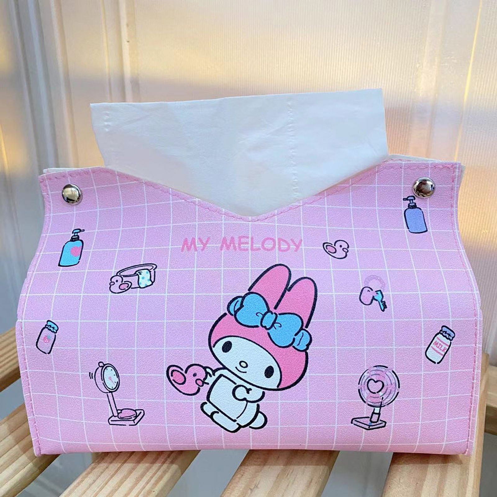 Kawaii Sanrio Tissue Case Anime Hello Kitty Tissue Bag Kuromi PU ...
