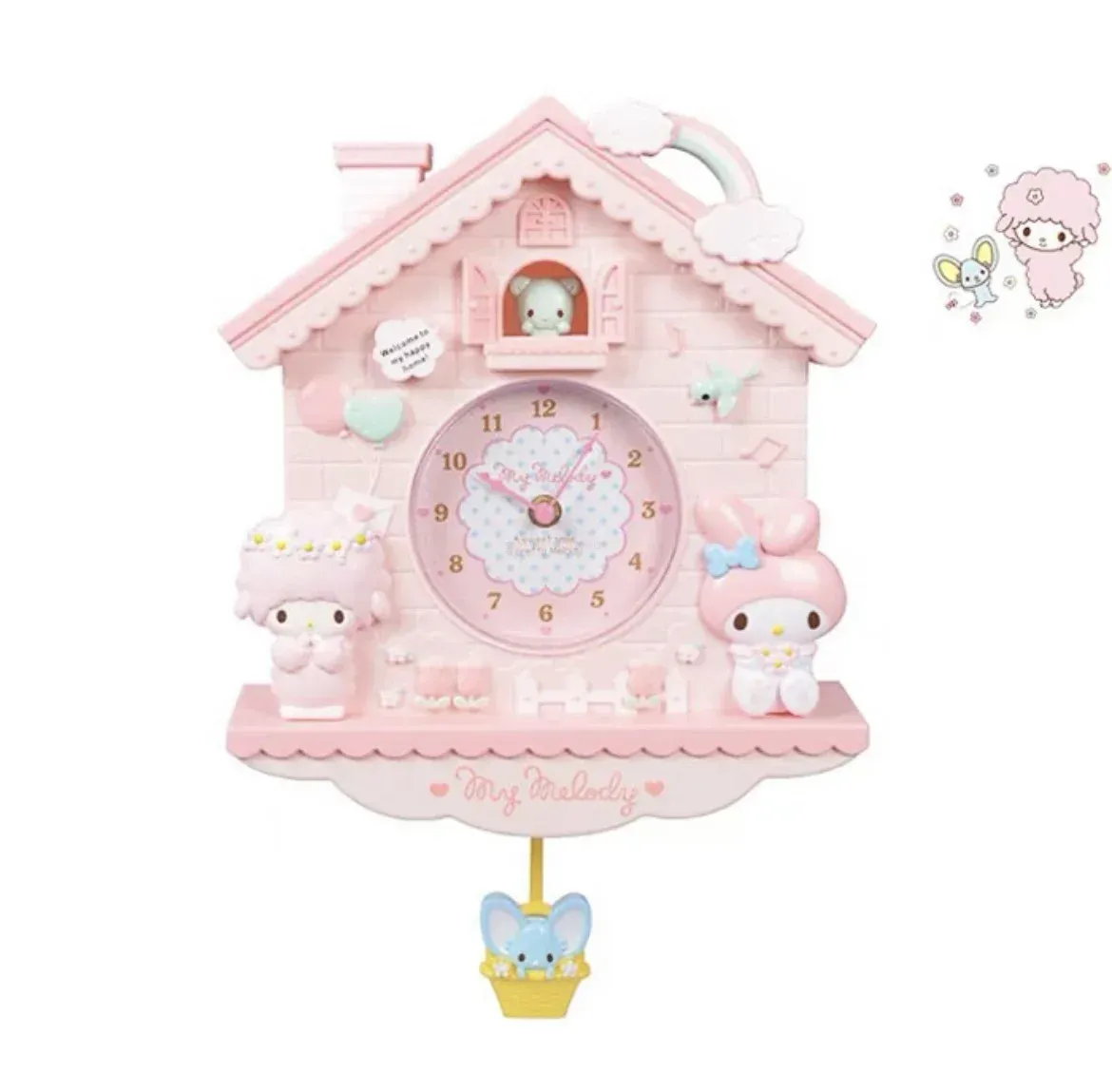 Kawaii Sanrio Wall Clock Cinnamoroll Melody Cute Pompompurins Wall ...