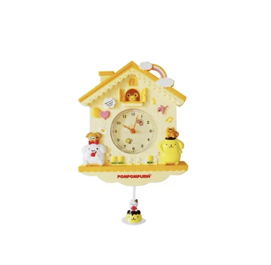 Kawaii Sanrio Wall Clock Cinnamoroll Melody Cute Pompompurins Wall ...