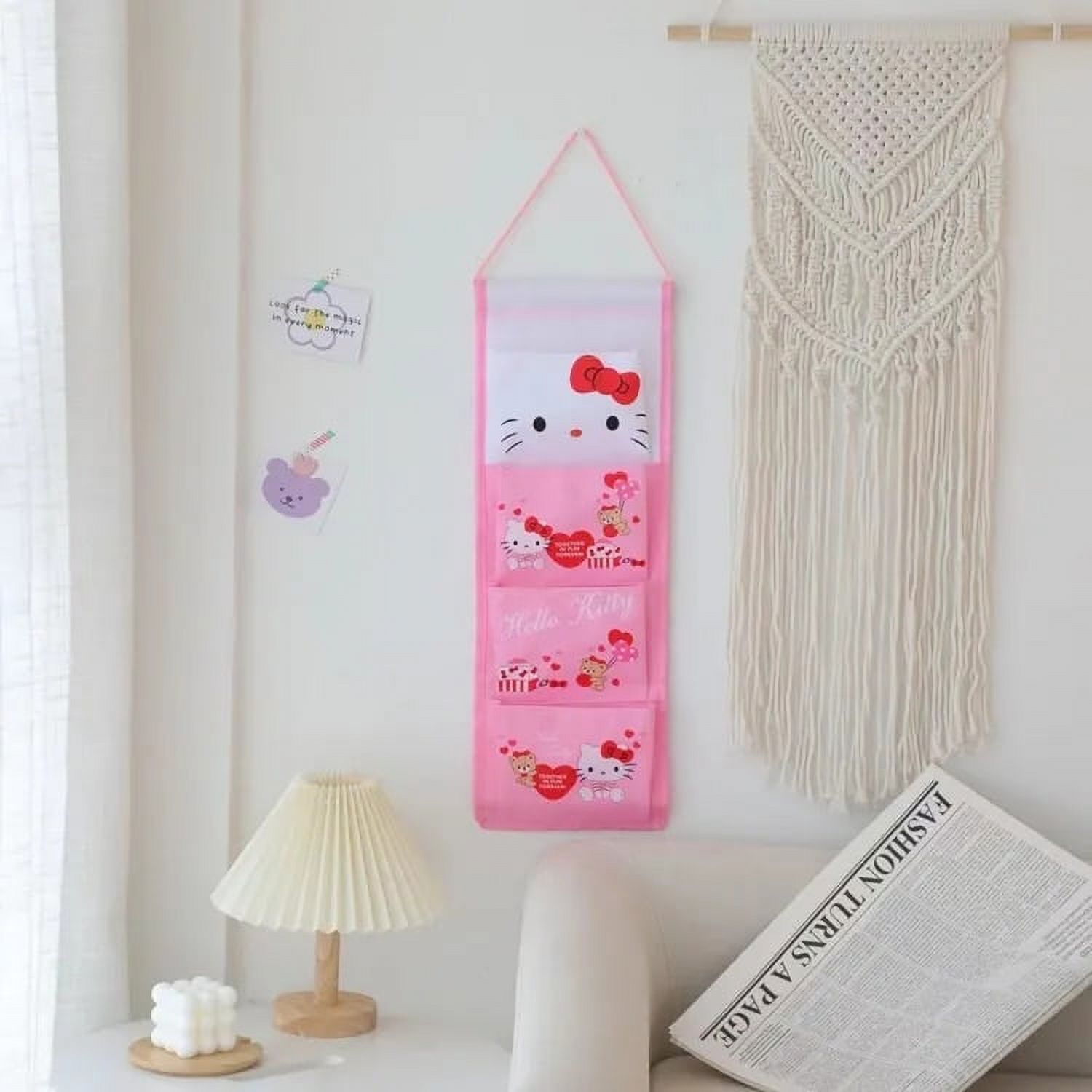 Kawaii Sanrio Wall Mounted Storage Bag Sorting Bags Melody Kuromi ...