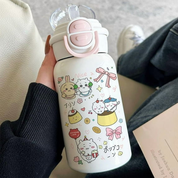 Kawaii Sanriochiikawa Cute Stainless Steel Straw Thermos Cup Is ...