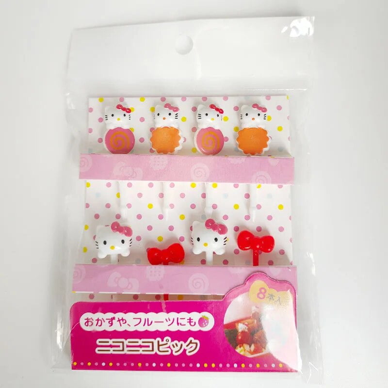 Kawaii Sanrioed Hello Kitty Household Mini Fruit Fork Anime Cartoon Kt ...