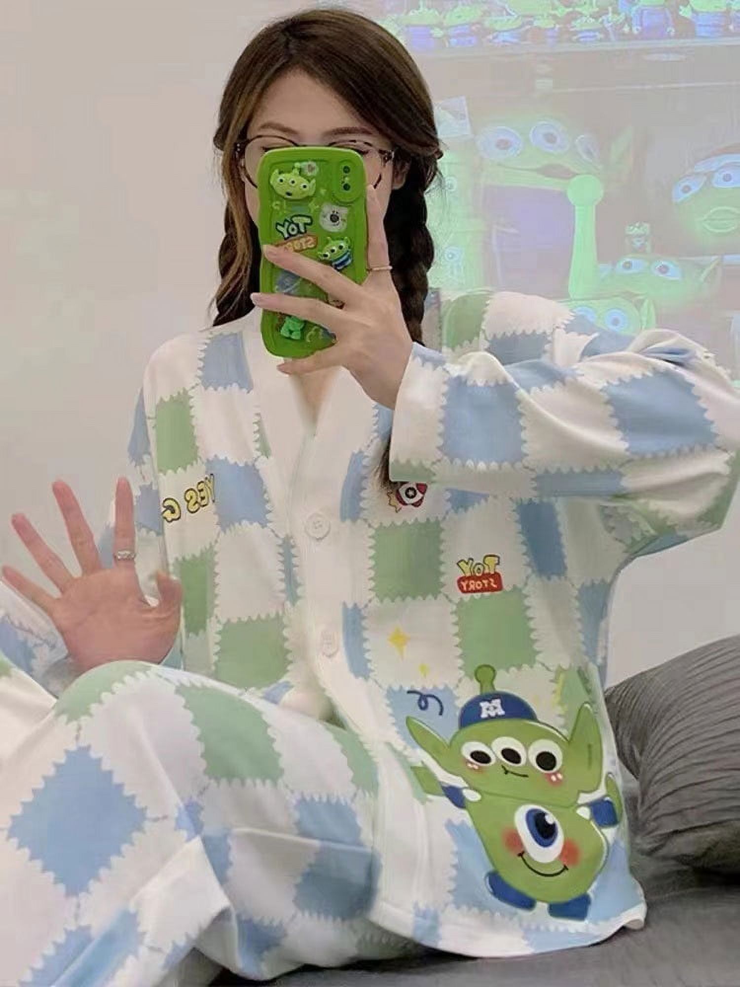 Kawaii Sanrioed Kuromi 2Pcs Women Pajamas Suit Anime Pochacco Autumn ...