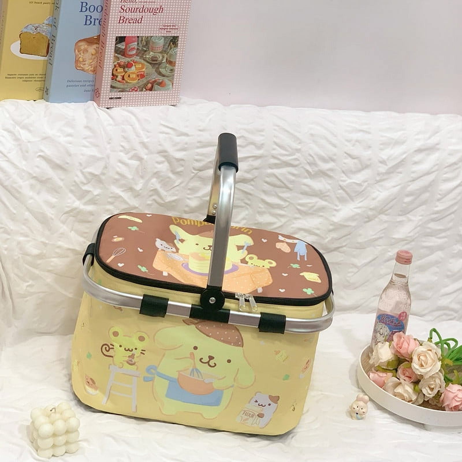 Kawaii Sanrioed Kuromi My Melody Hangyodon Picnic Basket Cute Cartoon ...