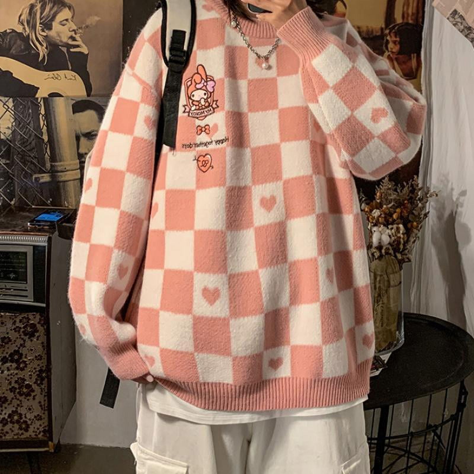 Kawaii Sanrios Cartoon Plush Knitted Sweater Melody Cinnamoroll Cute ...