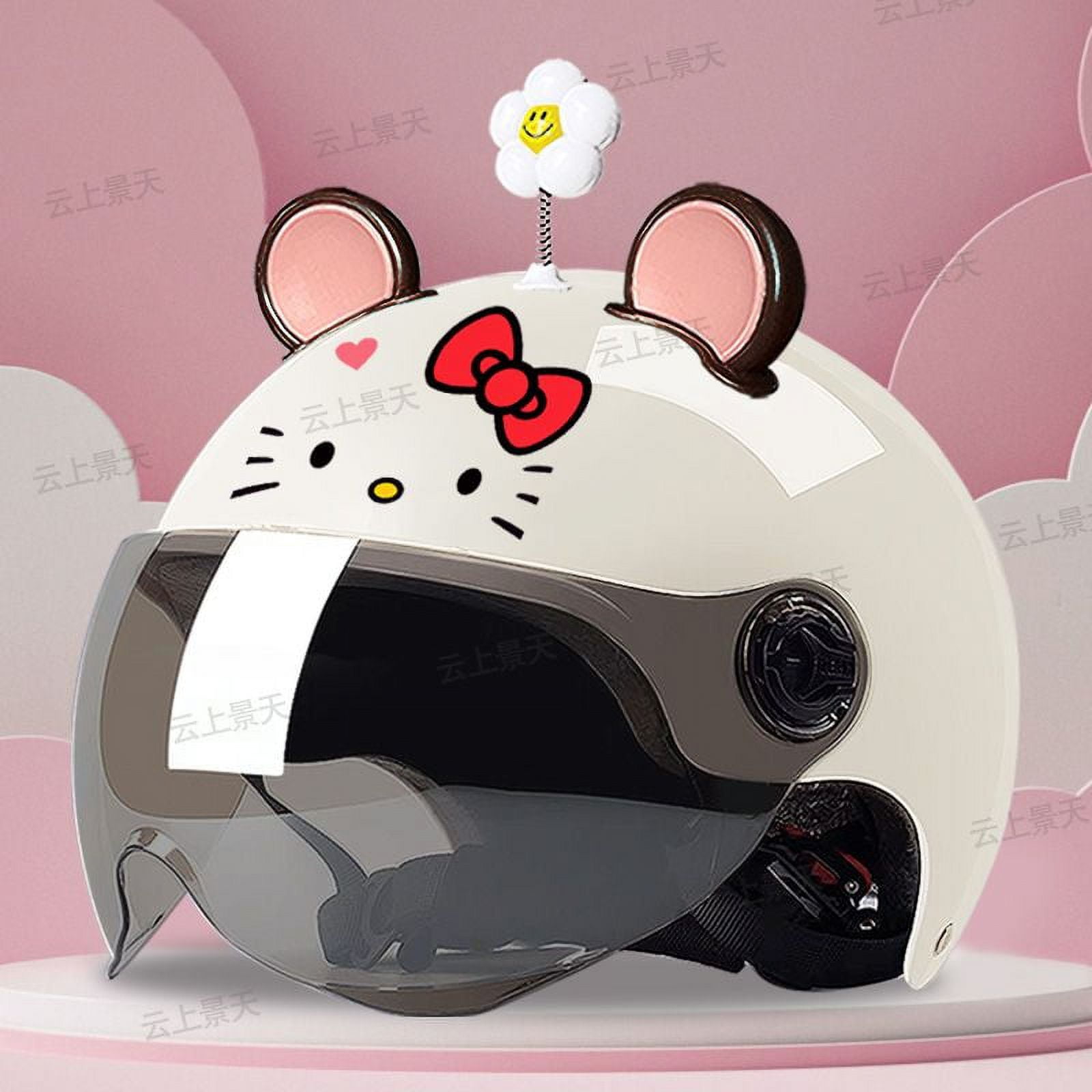 Kawaii Sanrios Hello Kitty Motorcycle Electric Bicycle Helmet with ...