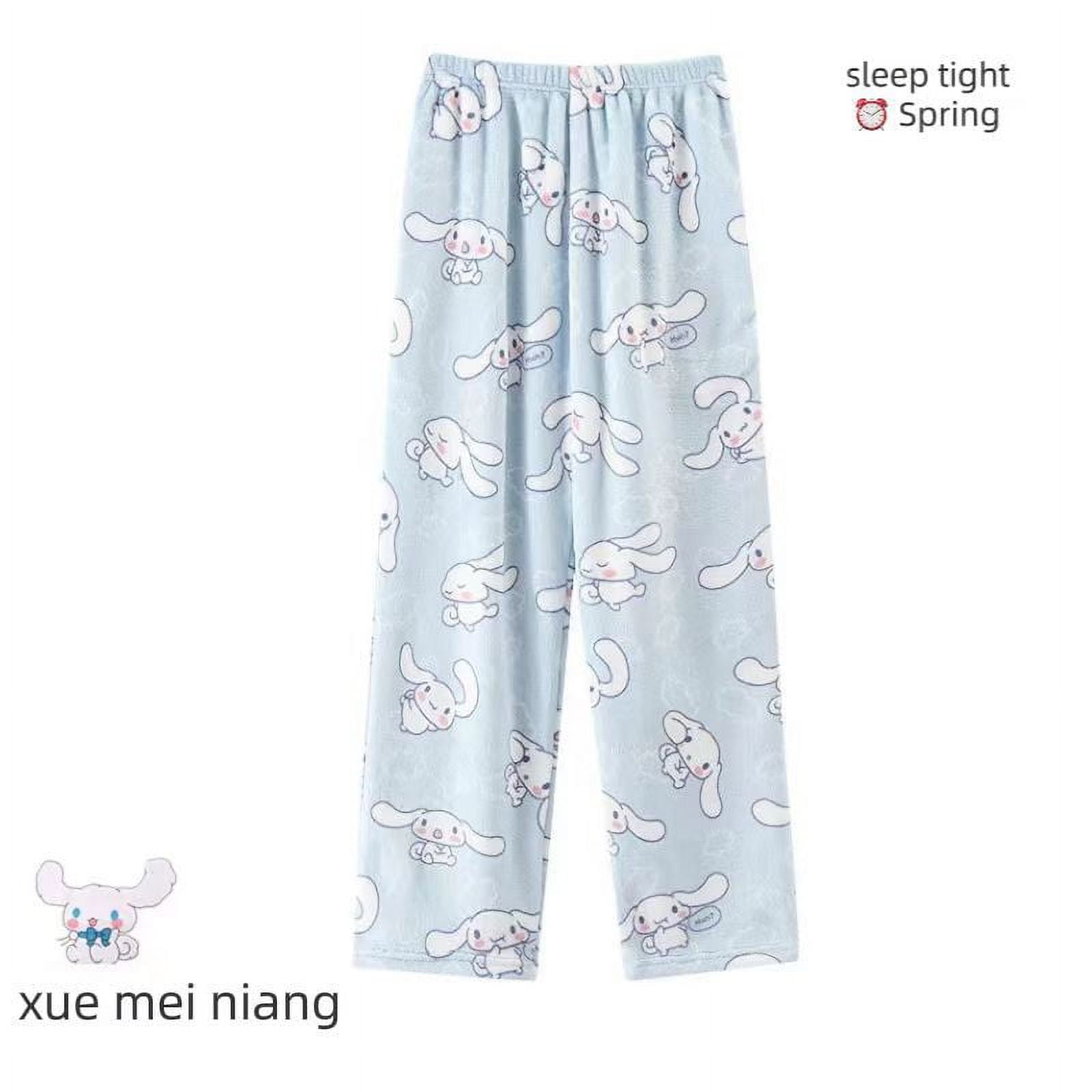 Kawaii Sanrios Hellokitty Flannel Pants Pajamas Cartoon Cinnamoroll ...