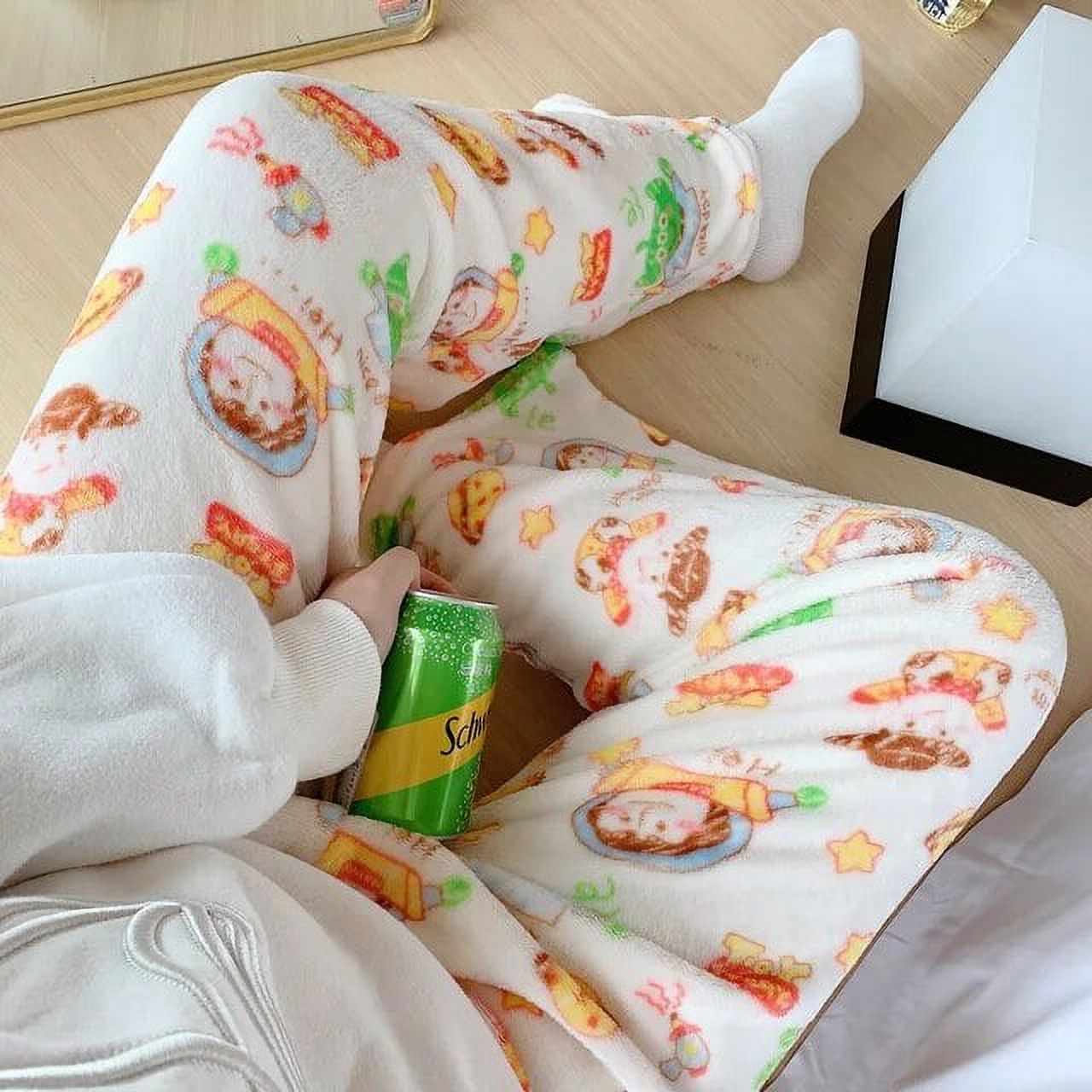 Kawaii Sanrios Hellokitty Pajamas Flannel Plush Pants Cartoon ...