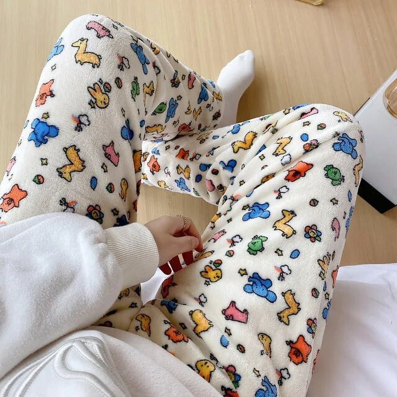 Kawaii Sanrios Hellokitty Pajamas Flannel Plush Pants Cartoon ...