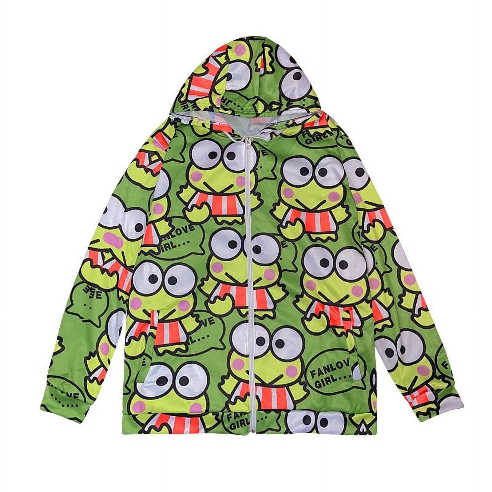 Kawaii Sanrios Keroppi Pullover Y2K Girls Harajuku Jacket Cool Boys ...