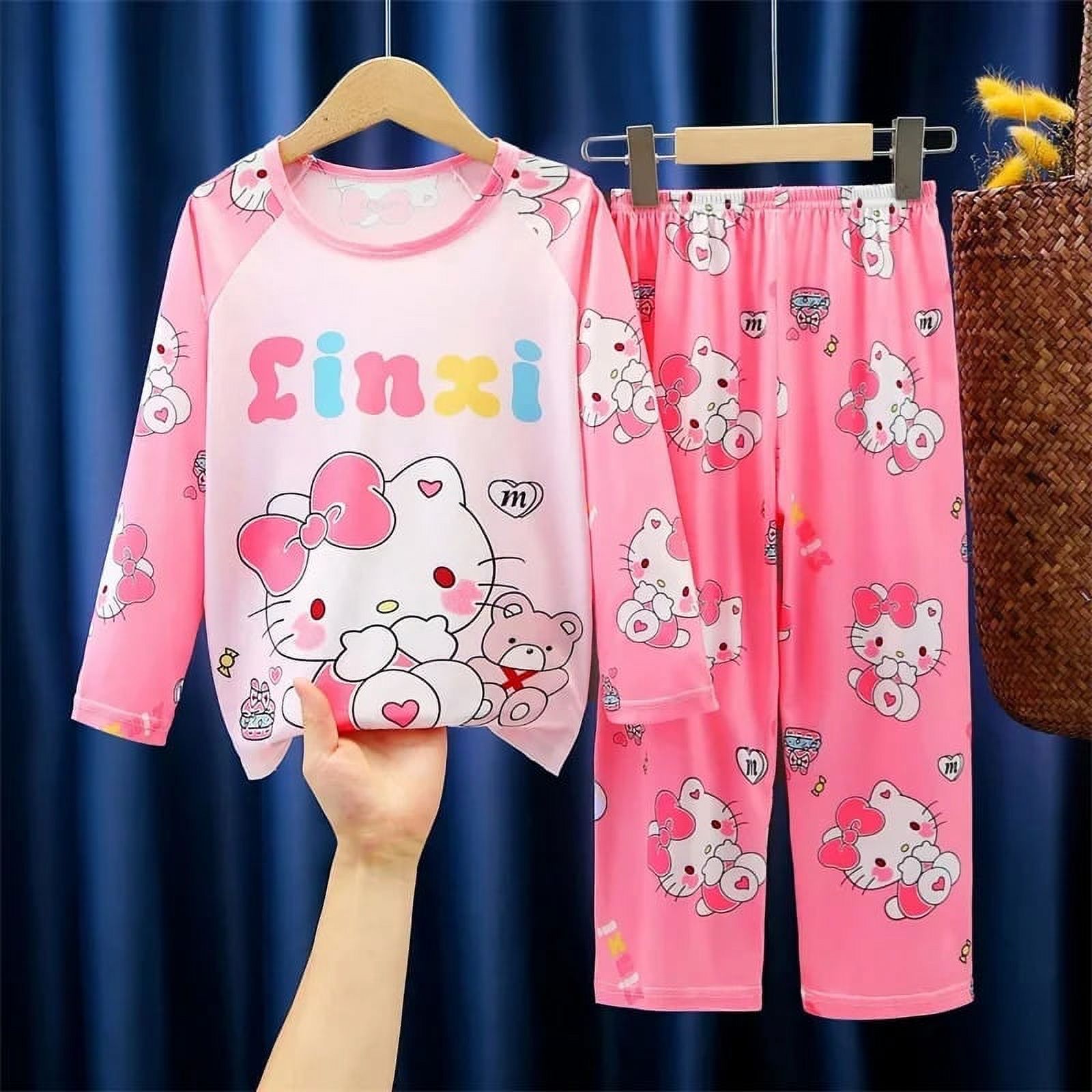Kawaii Sanrios Kuromi Cinnamoroll Pochacco Milk Silk Pajamas Sets Anime ...