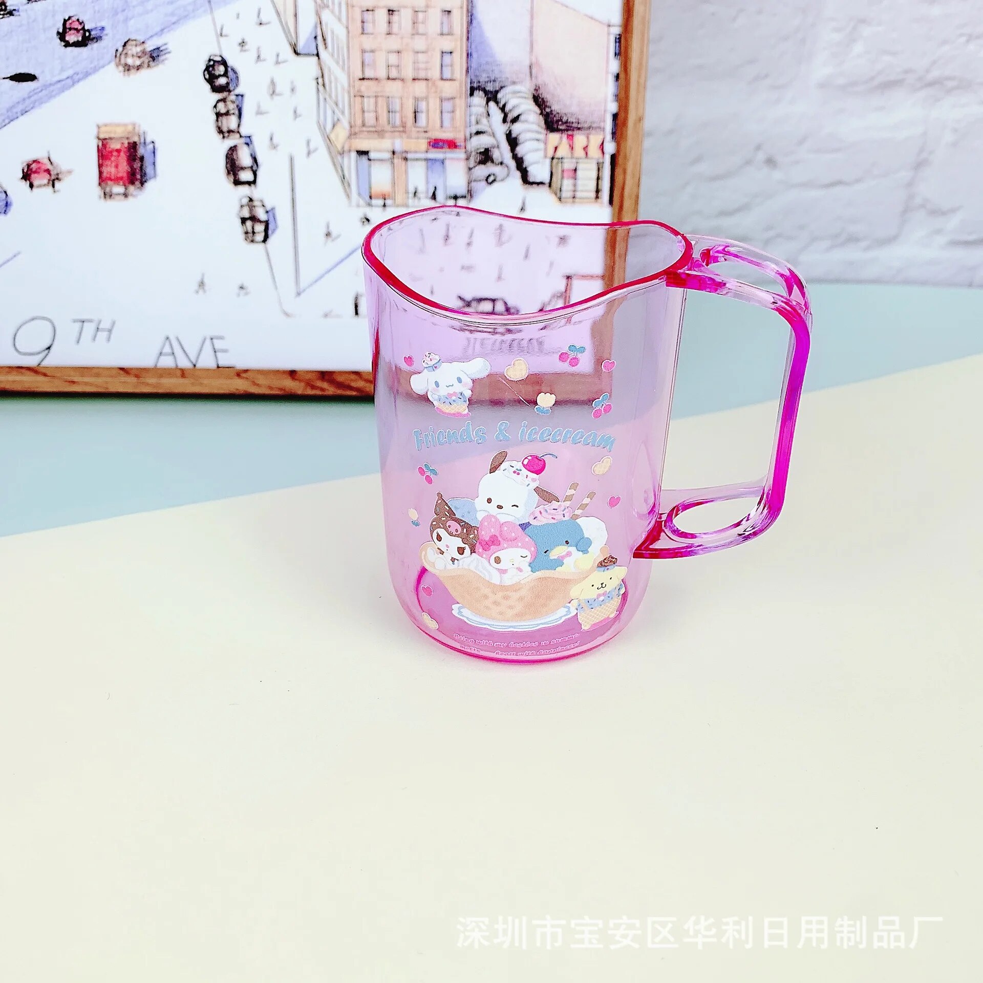 Kawaii Sanrios Mouthwash Cup Clear Plastic Toothpaste Toothbrush Cup ...