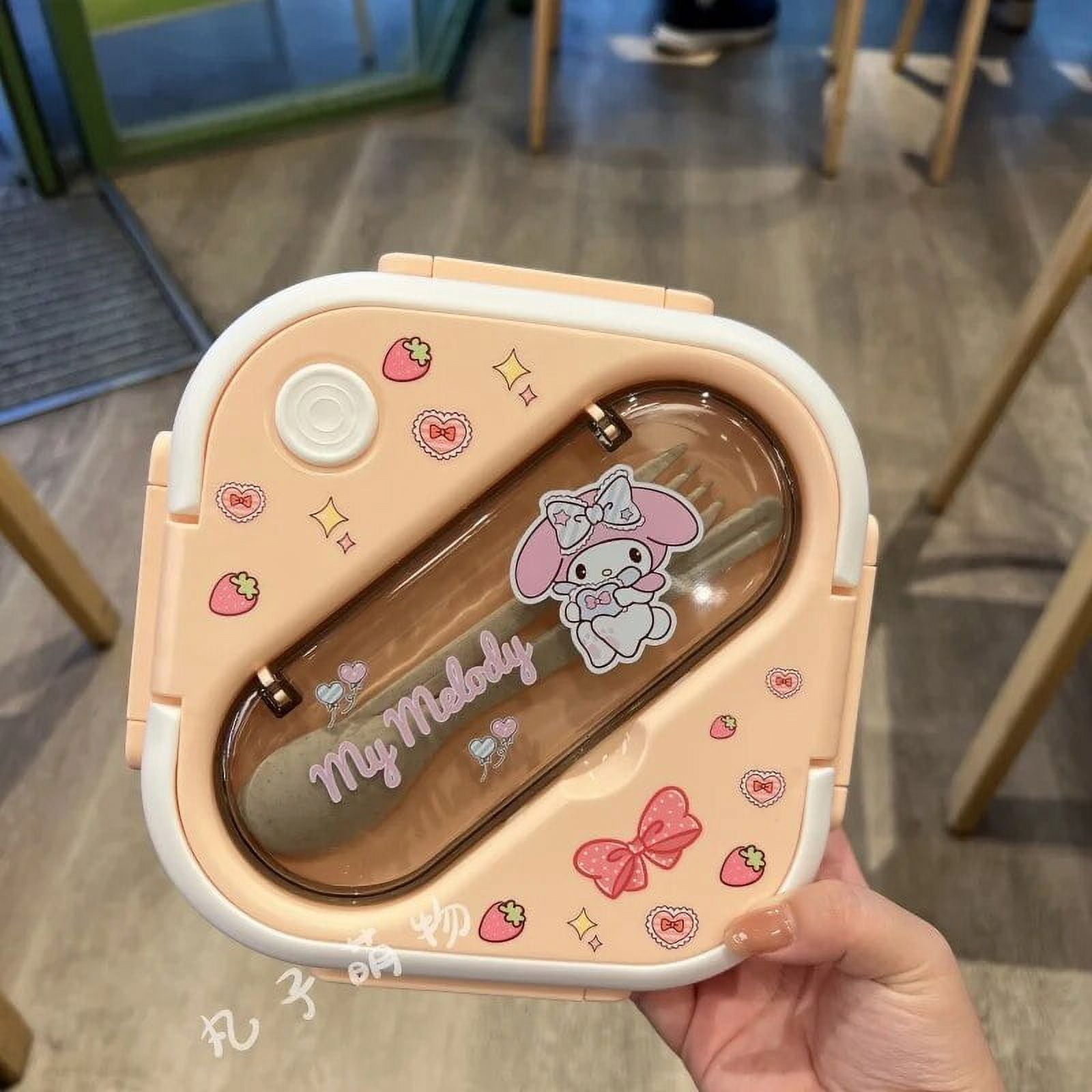 Kawaii Sanrios Plastic Lunch Box Student Office Worker Crisper Portable ...