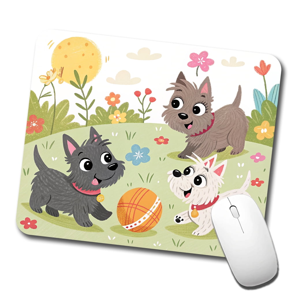 Kawaii Scottish Terriers Dogs Mouse Pad Low Profile Gaming Mat ...